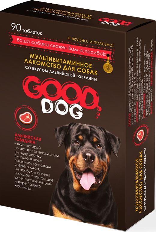 Good Dog «Альпийская говядина» мультивитаминное лакомство для собак